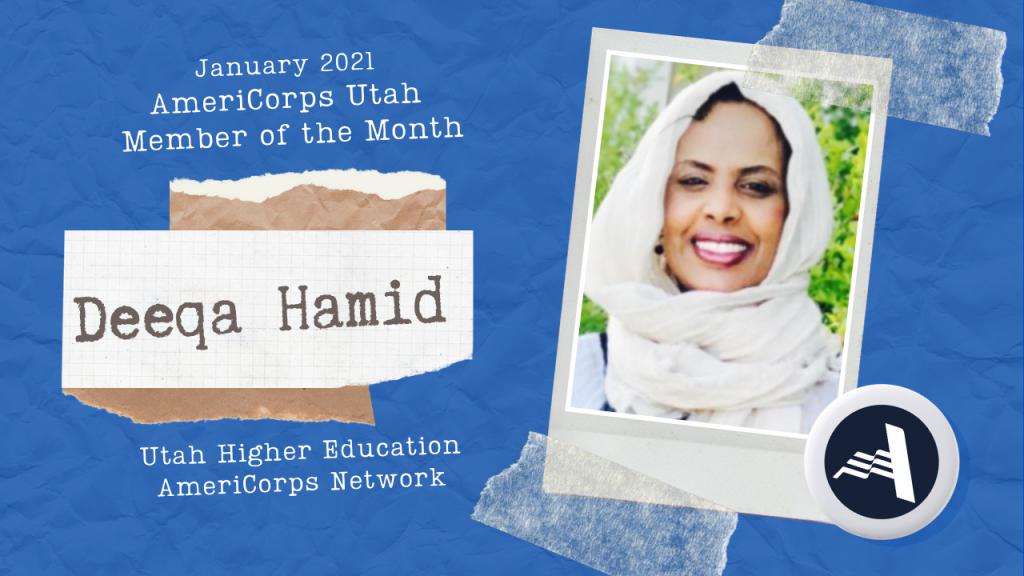 AmeriCorps Member of the Month – Deeqa Hamid | UServeUtah